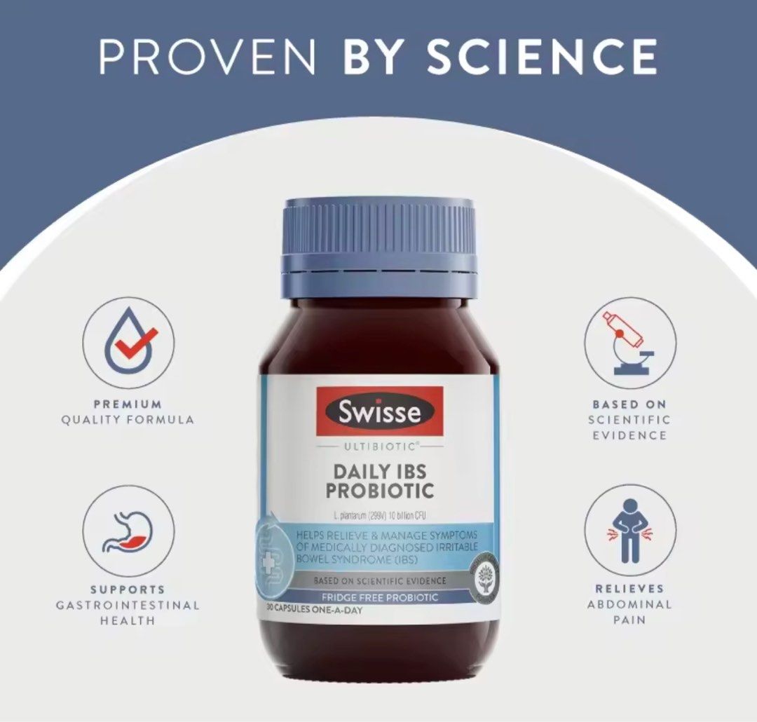 Swisse Ultibiotic Daily IBS Probiotic 30 Cap, Health & Nutrition ...