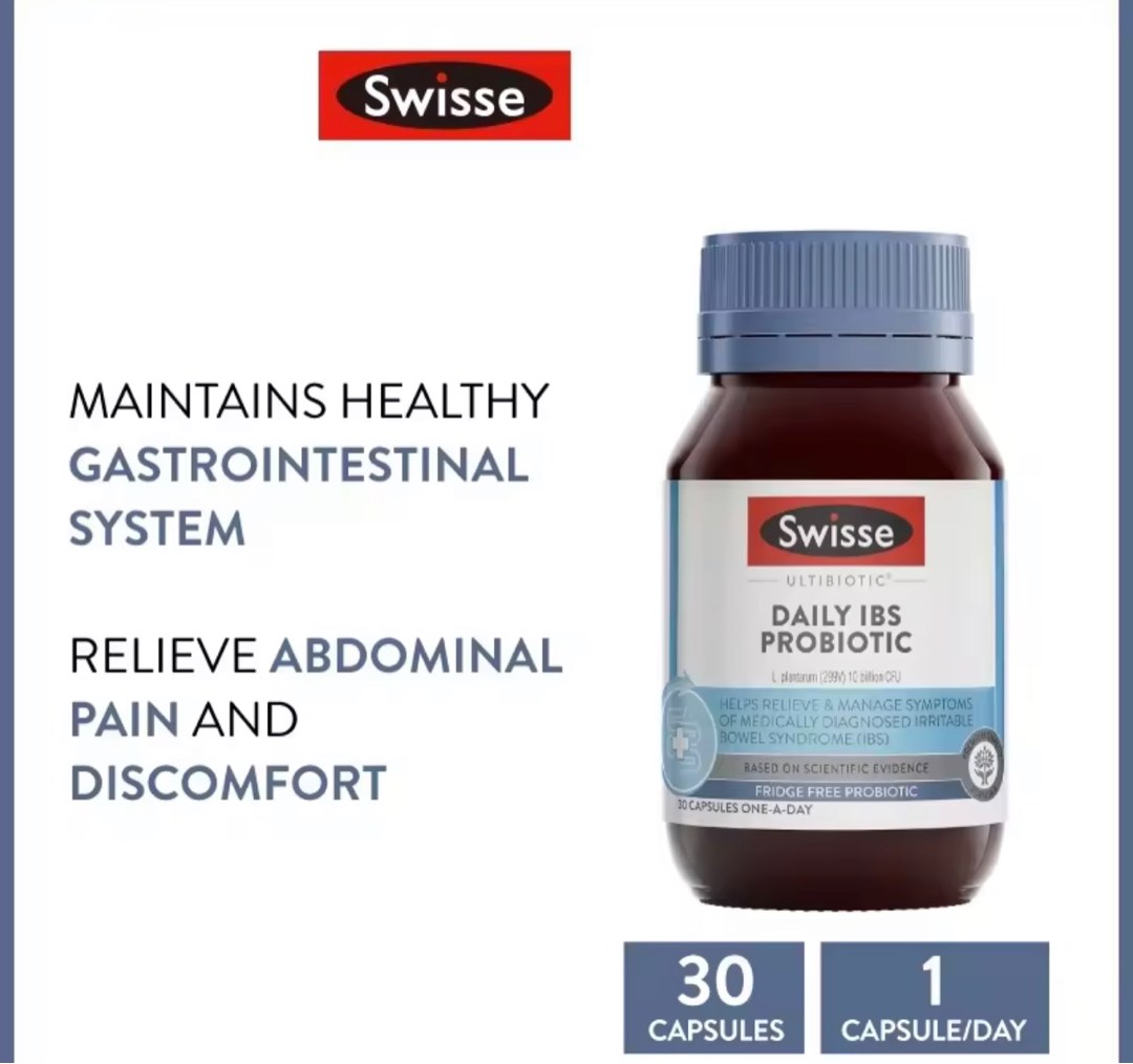 Swisse Ultibiotic Daily IBS Probiotic 30 Cap, Health & Nutrition ...