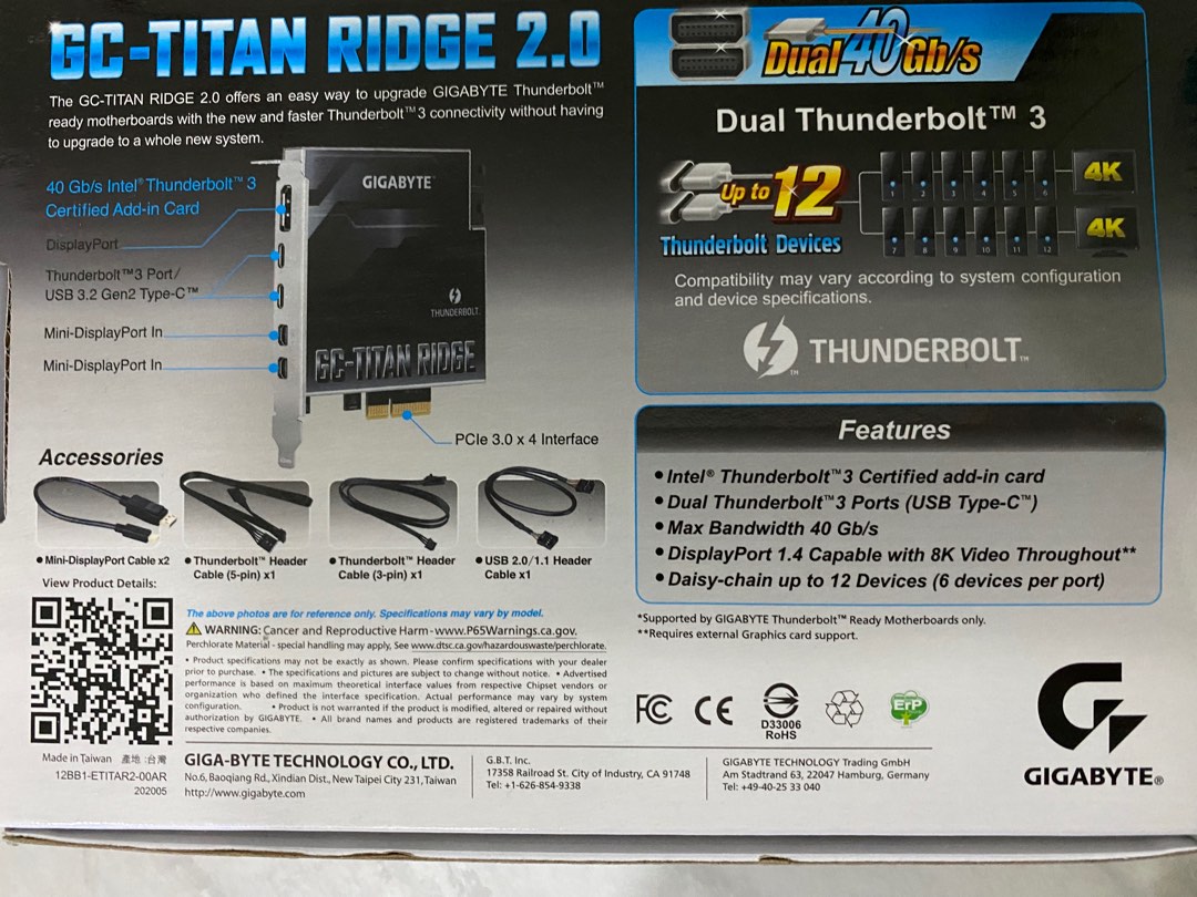 Titan Ridge 2.0, Computers & Tech, Parts & Accessories, Computer Parts ...