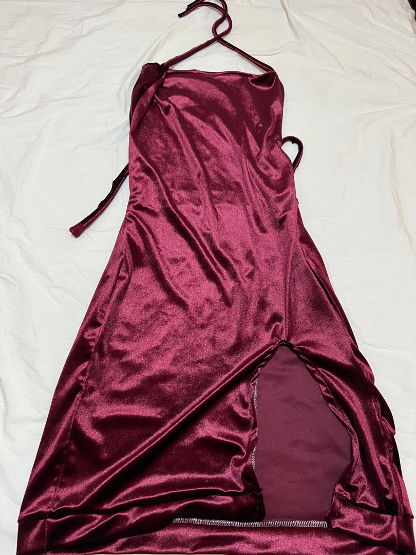 Velvet Red Dress on Carousell