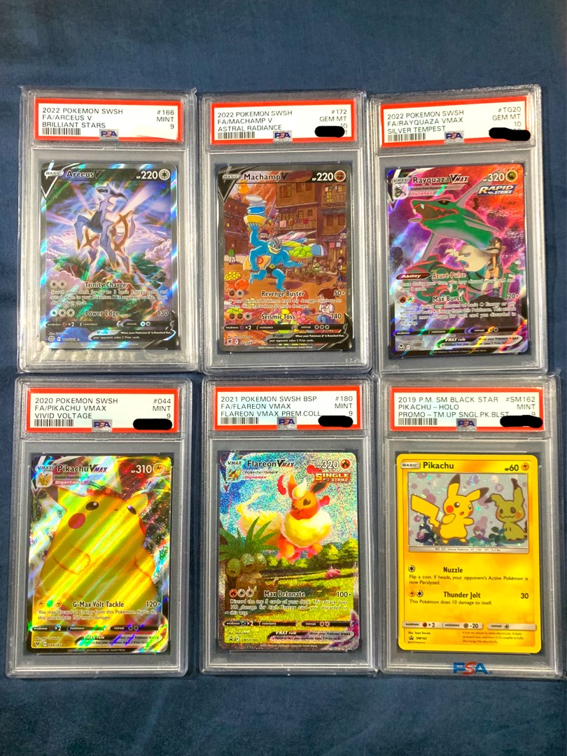 WTS/WTT Pokemon Slab PSA 10 PSA 9, Pikachu, Machamp, Flareon, Rayquaza ...