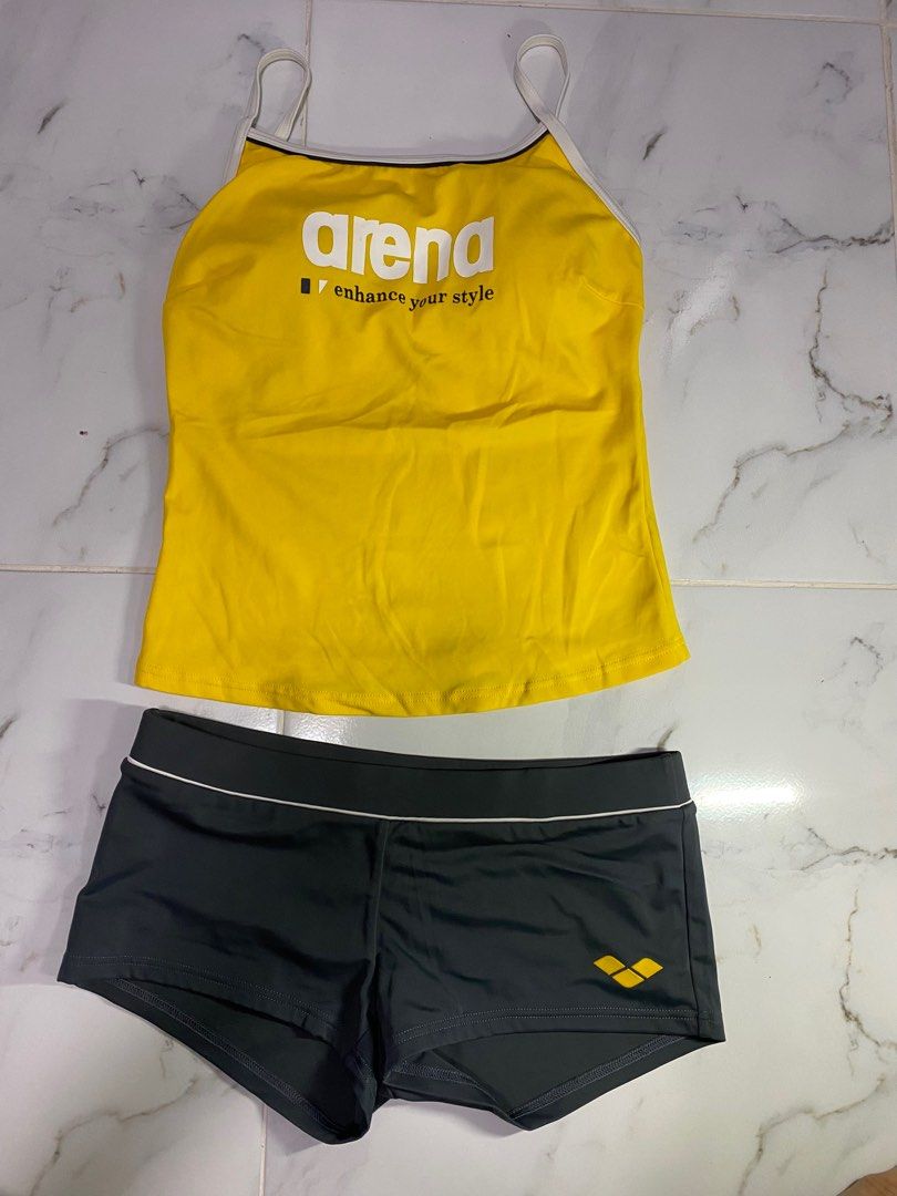 Yellow sando type two piece swimsuit on Carousell