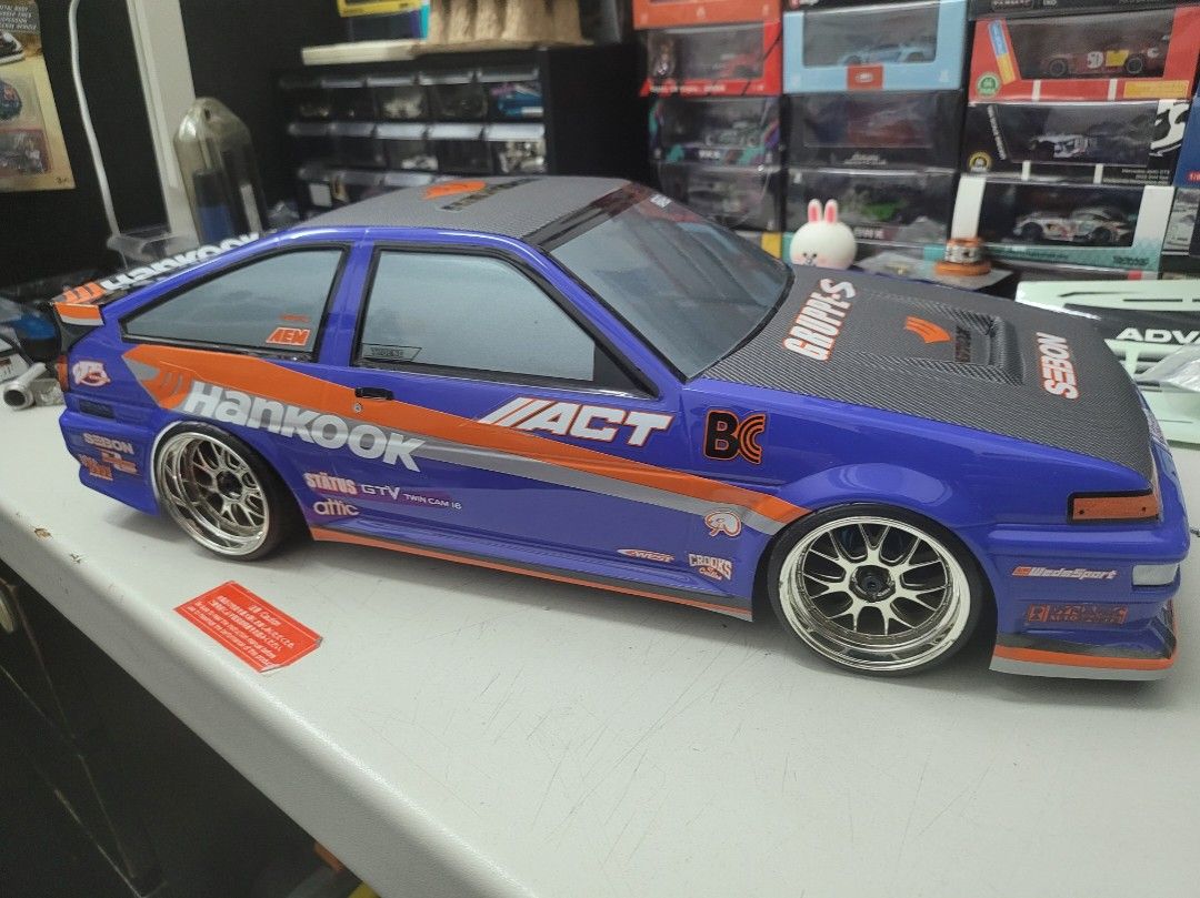 1/10 Yokomo AE86 bodyshell with hankook livery, Hobbies & Toys, Toys ...