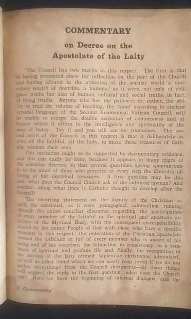 1965 "APOSTOLICAM ACTOUSITATEM" DECREE ON THE APOSTOLATE OF THE LAITY ...