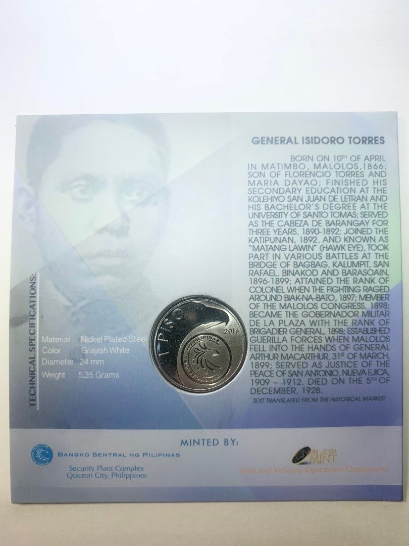 1-piso General Isidro Torres 150th Birth Anniversary, Hobbies & Toys ...