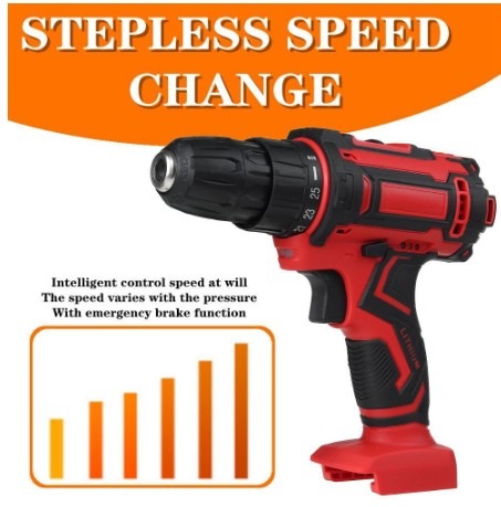 48V Cordless Drill Electric Drill Wall Drill with 25 Pieces Tools Set ...