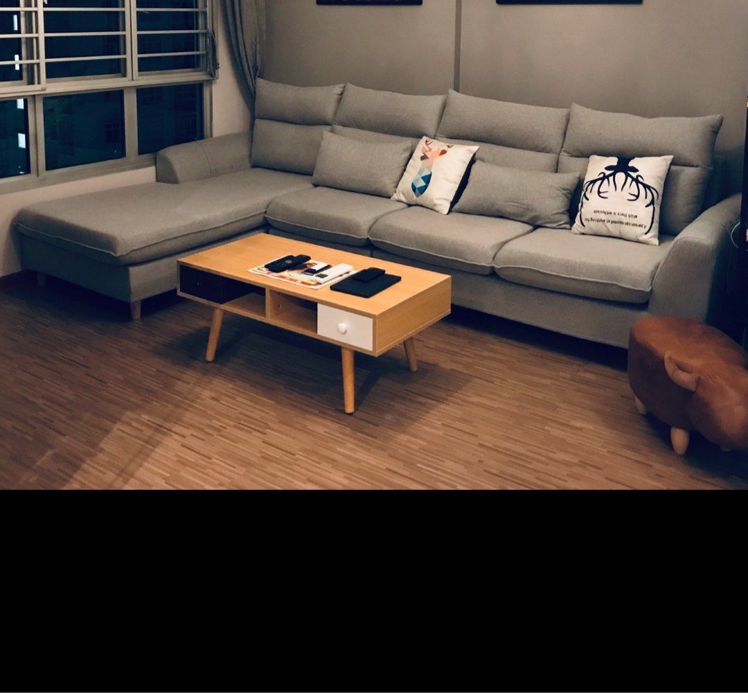 4 Seaters Fabric L Shape Modular Sofas Sofa Bed, Furniture & Home Living, Furniture, Sofas on ...