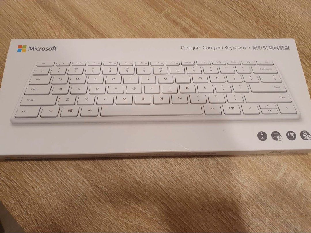 全新未拆封 Microsoft Designer Compact Keyboard 微軟設計師精簡鍵盤 藍芽 無線, 電腦及科技產品, 電腦 ...