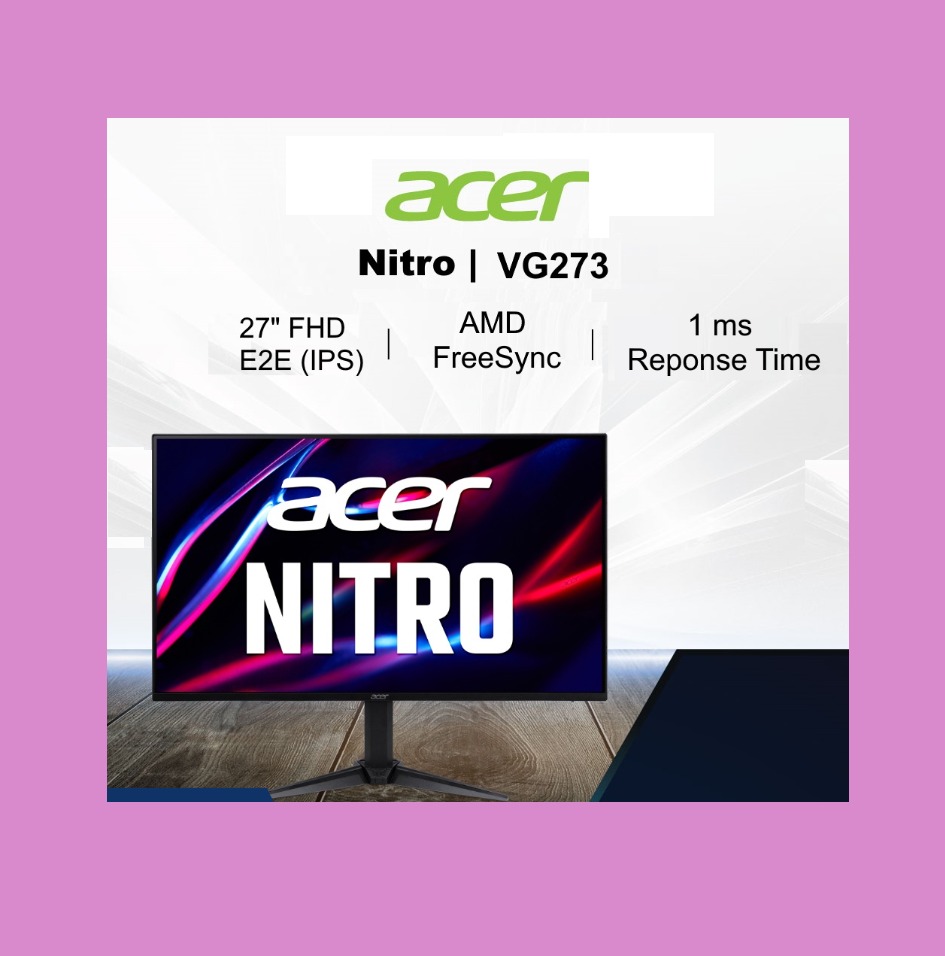 ACER NEW Nitro VG273 27-Inch FHD IPS Gaming Monitor with 1ms Response ...