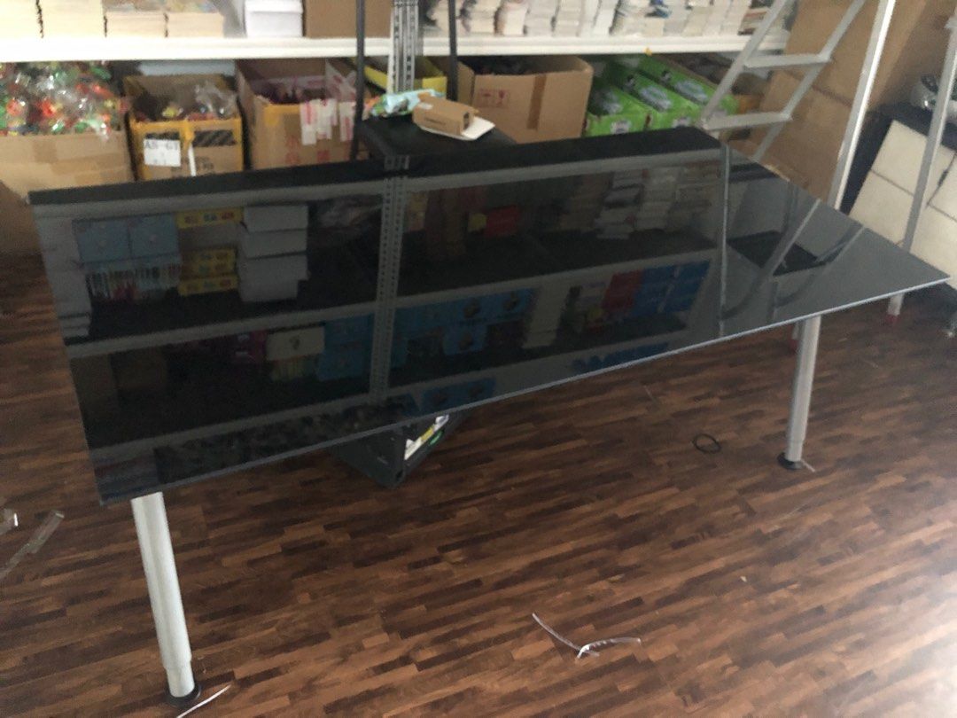 Adjustable Glass table | office table | meeting table| dining table | 6 ...
