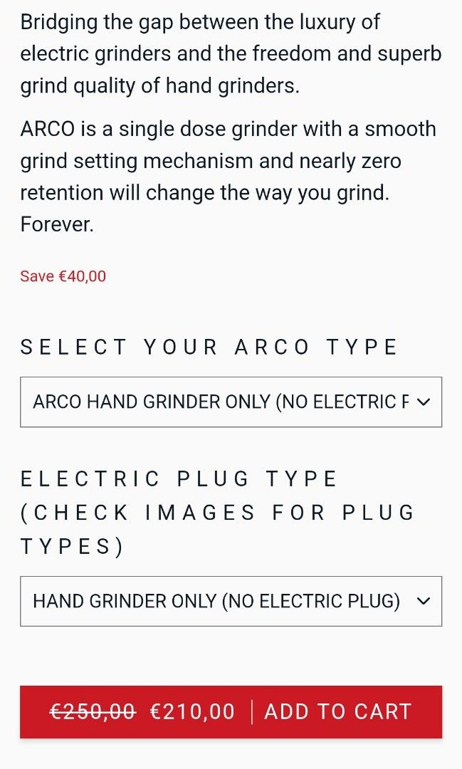 Arco coffee espresso hand grinder, TV & Home Appliances, Kitchen ...