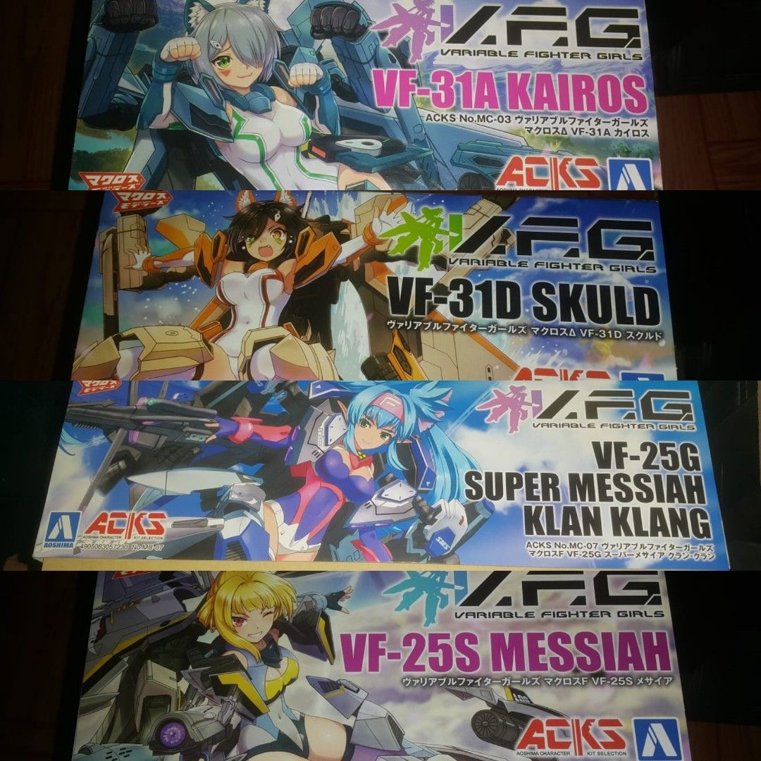 Assorted Aoshima Variable Fighter Girls kits. $60 per kit, $200 as a ...