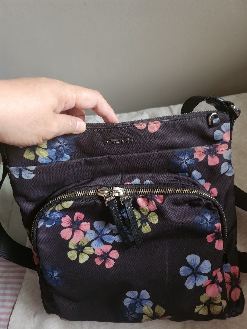 Authentic Tumi Floral Crossbody, Luxury, Bags & Wallets on Carousell