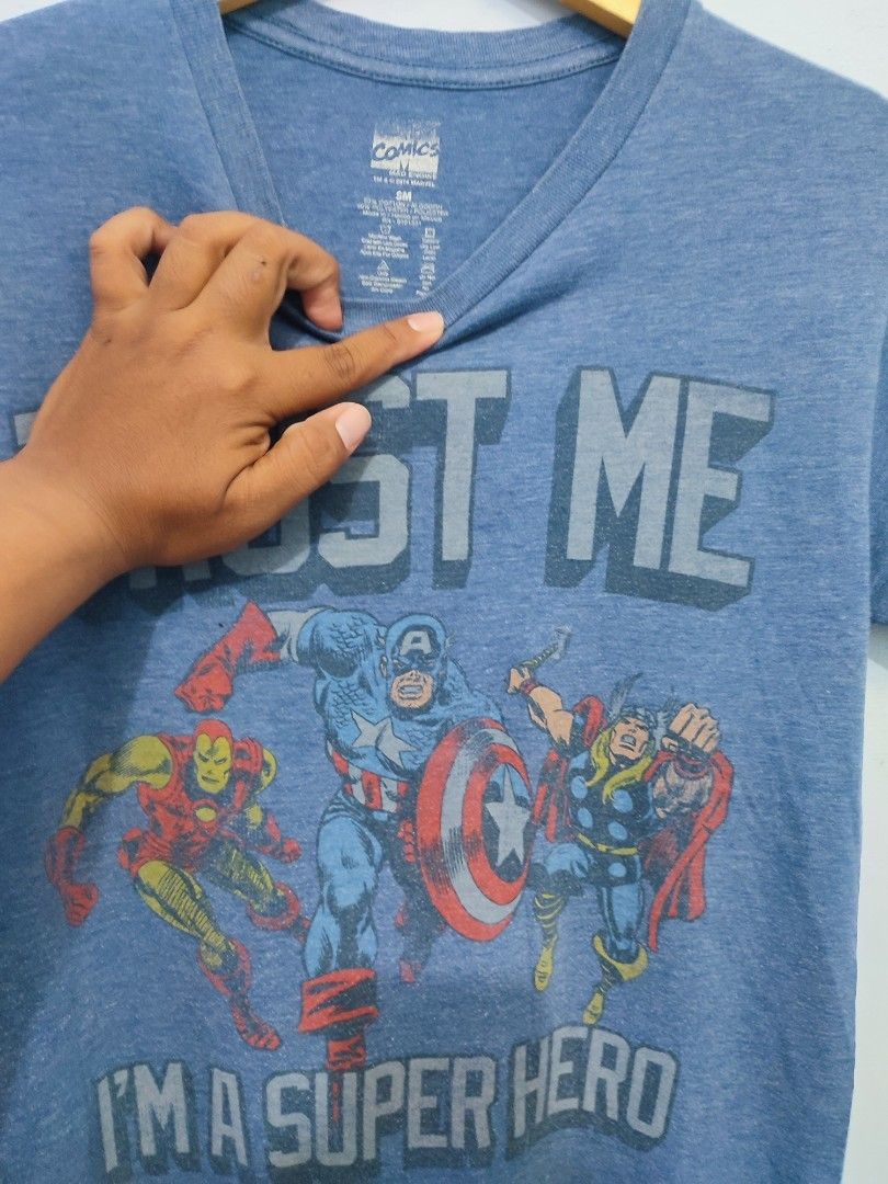 Baju brand comic marvel size fit M keren banget, Fesyen Pria, Pakaian ...