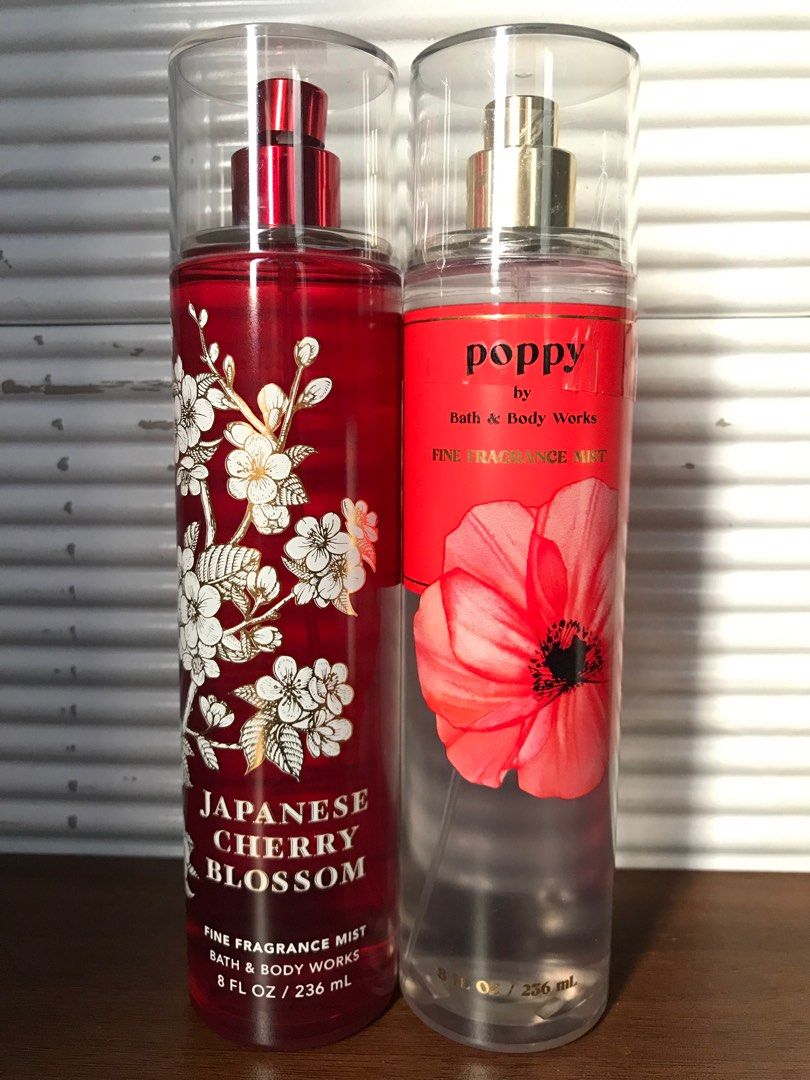 Bath & Body Works Mists (Poppy | Japanese Cherry Blossom), Beauty ...