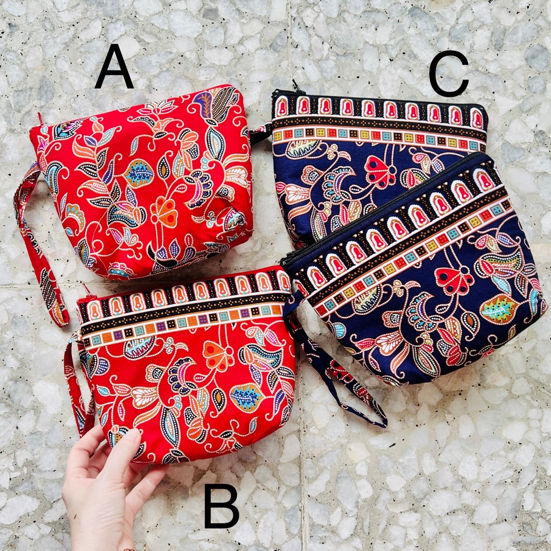Batik Cosmetic Pouch Handmade in Singapore, Hobbies & Toys, Stationery ...