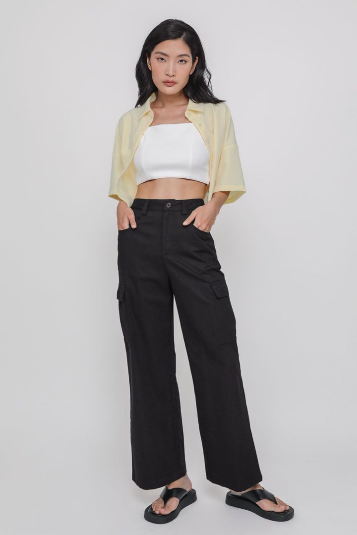 bn ttr kanye cargo pants in black, Women's Fashion, Bottoms, Other Bottoms on Carousell