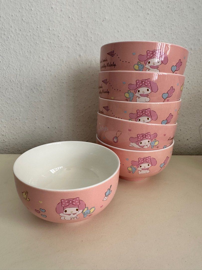 BN Sanrio Melody Rice Bowl x 6 pcs, Furniture & Home Living ...