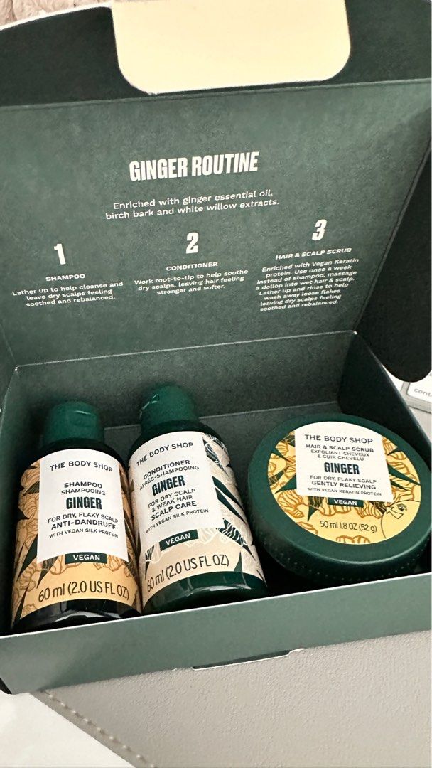 Bodyshop ginger haircare set, Beauty & Personal Care, Hair on Carousell