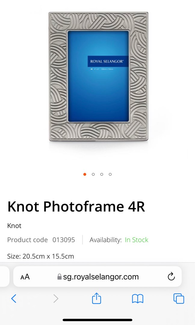 Brand new Royal Selangor 4R photo frame, Furniture & Home Living, Home ...