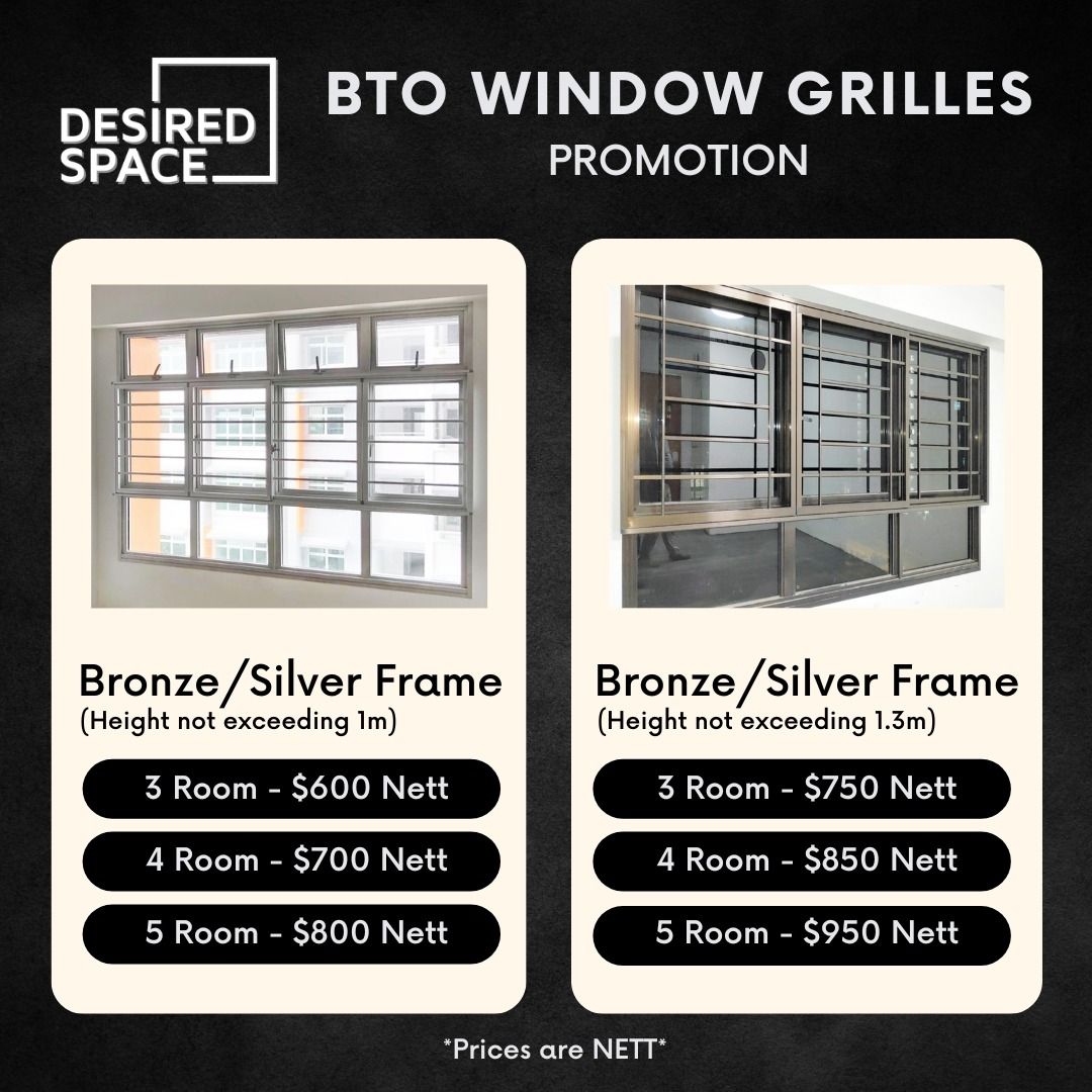 BTO Window Grilles (Promo), Furniture & Home Living, Home Decor ...