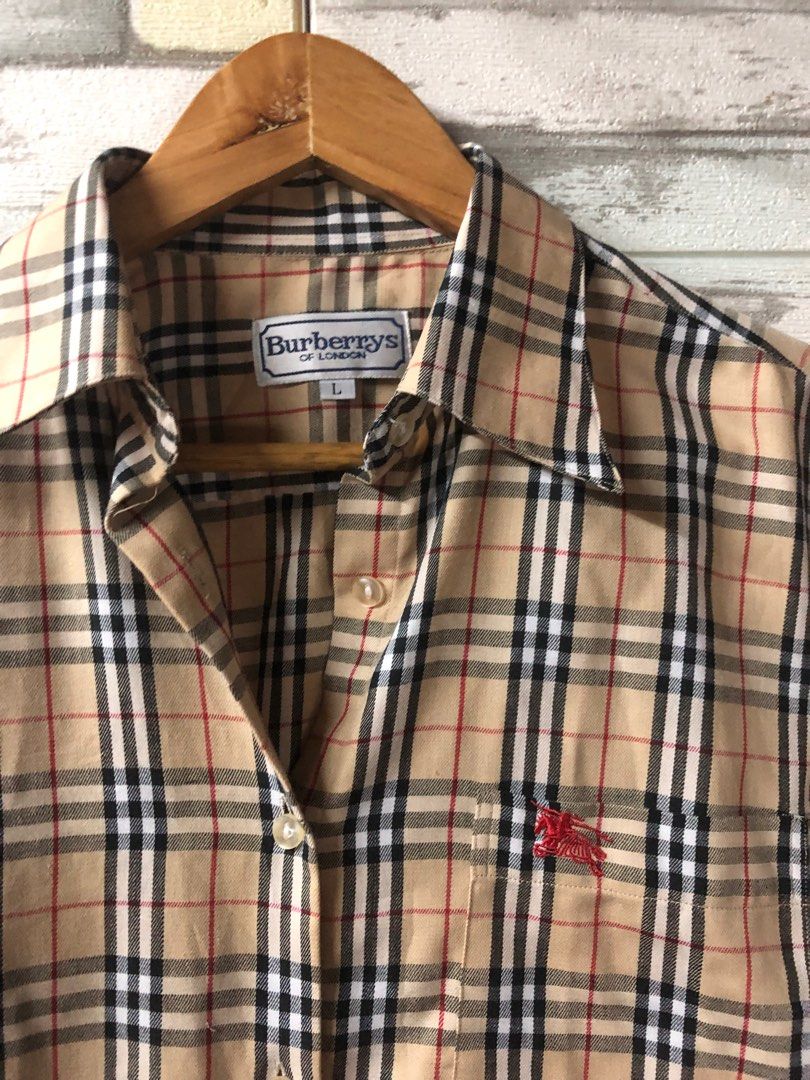 Burberry Plaid Flannel Vintage, Men's Fashion, Tops & Sets, Formal ...