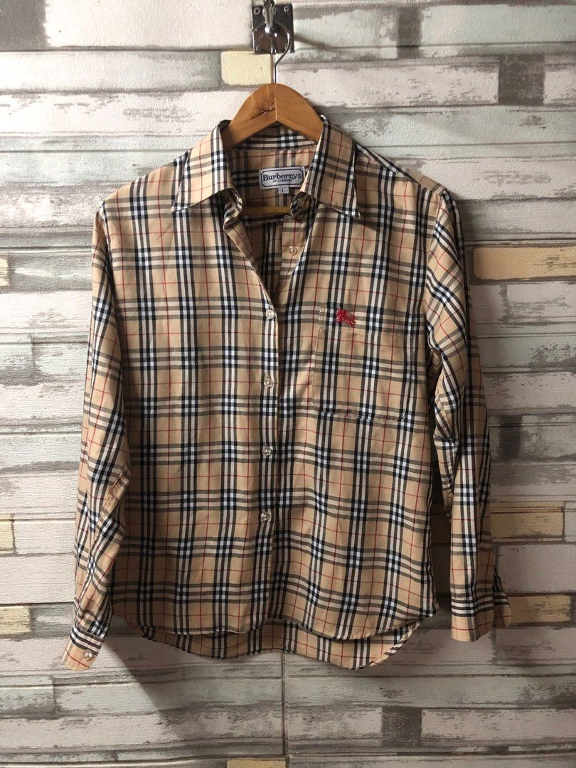 Burberry Plaid Flannel Vintage, Men's Fashion, Tops & Sets, Formal Shirts on Carousell