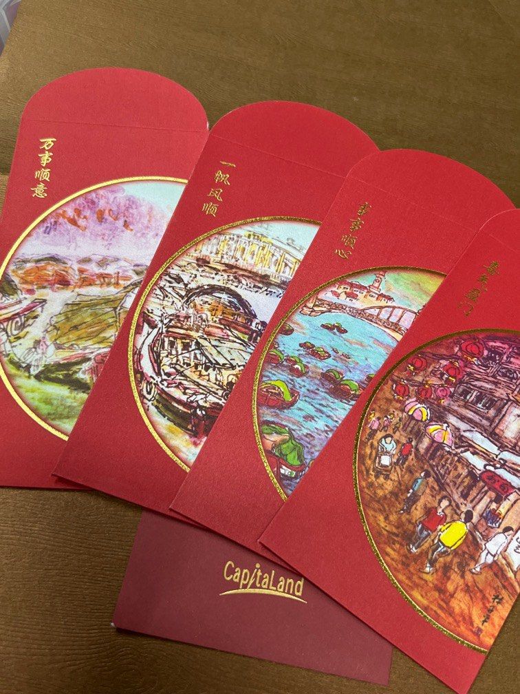 Capitaland fabric red packet 8 pcs, Hobbies & Toys, Memorabilia ...
