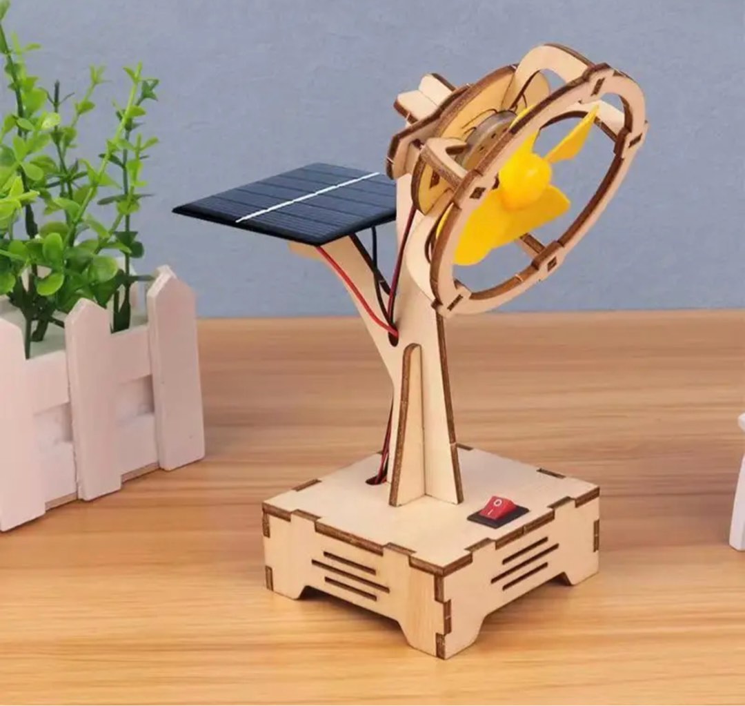 Children DIY Solar Powered Electric Fan Toy Science Educational Physics ...