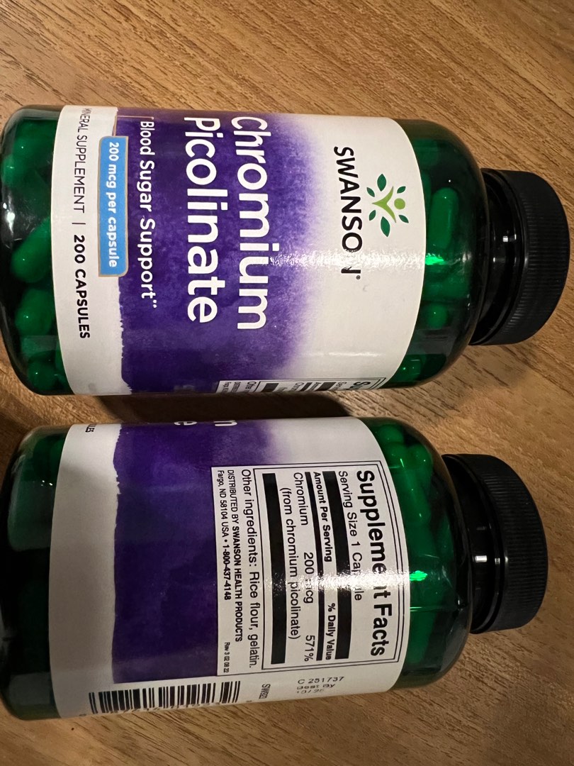 Chromium Picolinate 200 mcg 200 capsules 2 bottles, Health & Nutrition ...