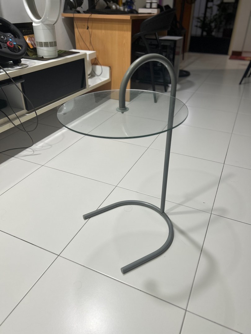 Side Glass Table Small Corner Table, Furniture & Home Living, Furniture ...