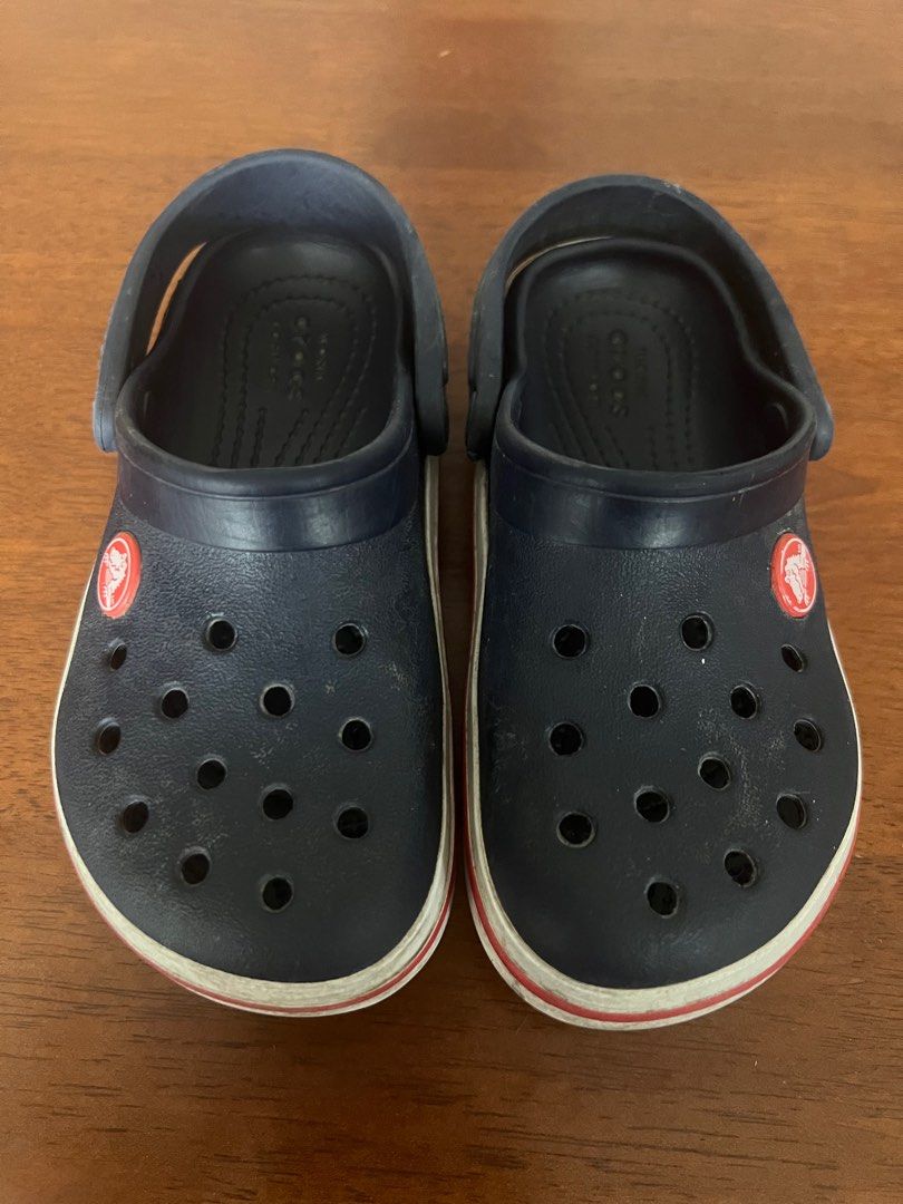 Crocs Kids Crocband Clog in Navy Red, Babies & Kids, Babies & Kids ...