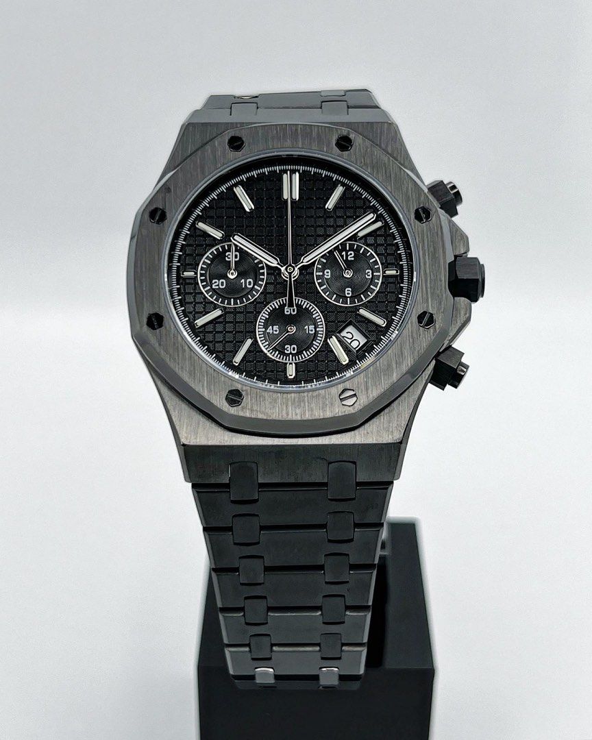 Custom Seiko Mod All Black AP Quartz Chronograph in 42mm, Men's Fashion ...