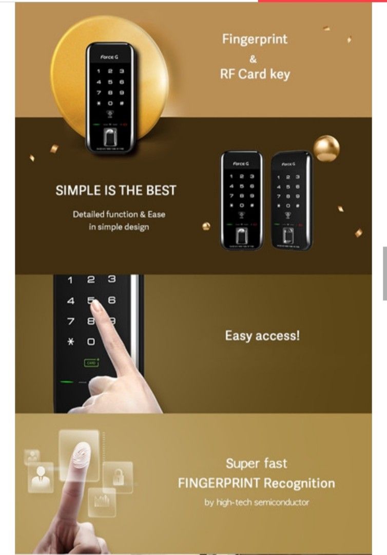 Digital Lock for HDB Gate & Main Door Bundle, Furniture & Home Living ...