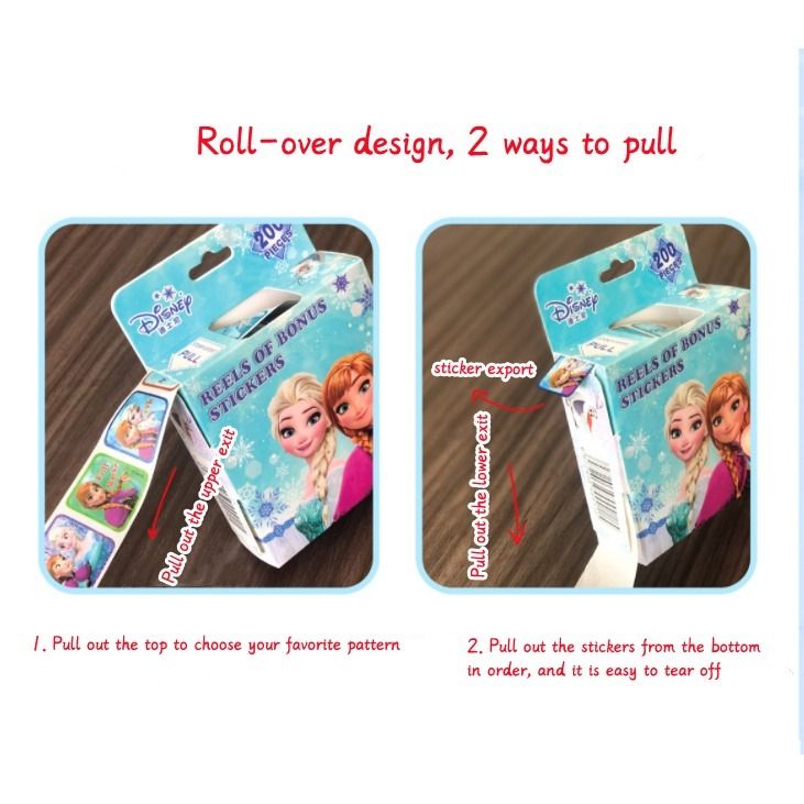Disney Shiny Roll Roll Sticker Frozen Princess Cartoon Reward Sticker ...