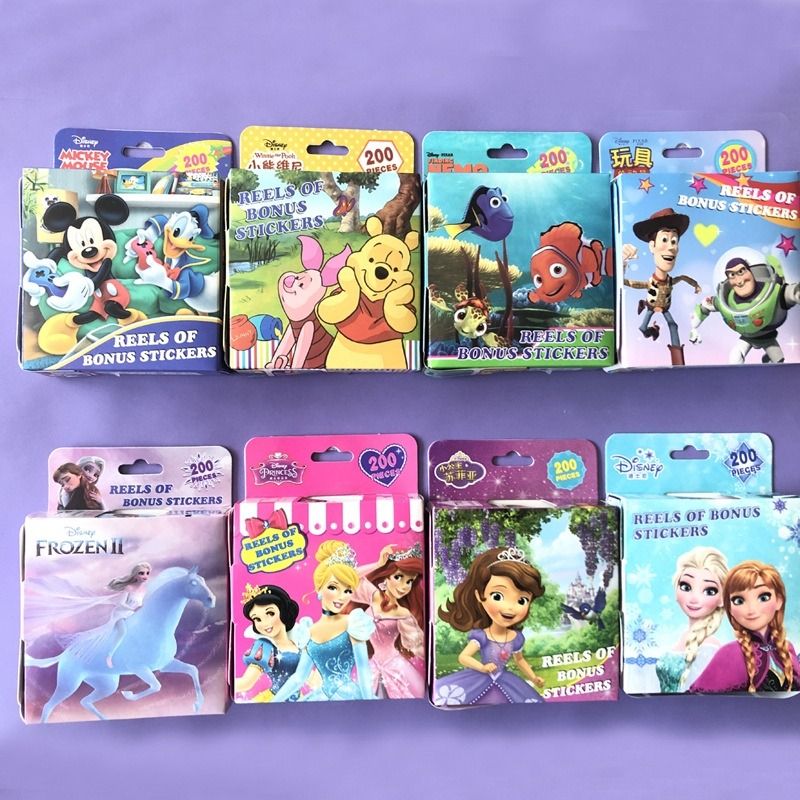 Disney Shiny Roll Roll Sticker Frozen Princess Cartoon Reward Sticker ...