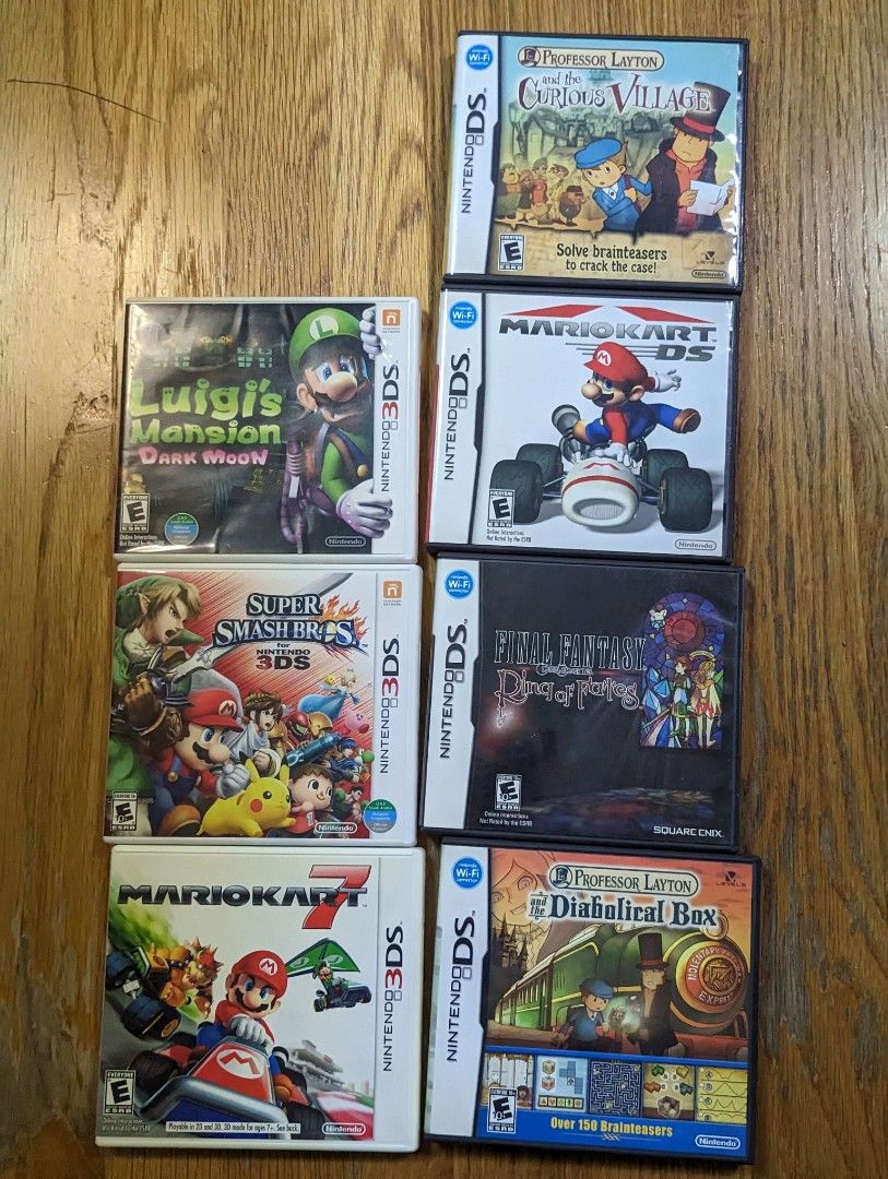 DS 3DS nintendo Mario kart Luigi's mansion dark moon super smash bros 7 ...