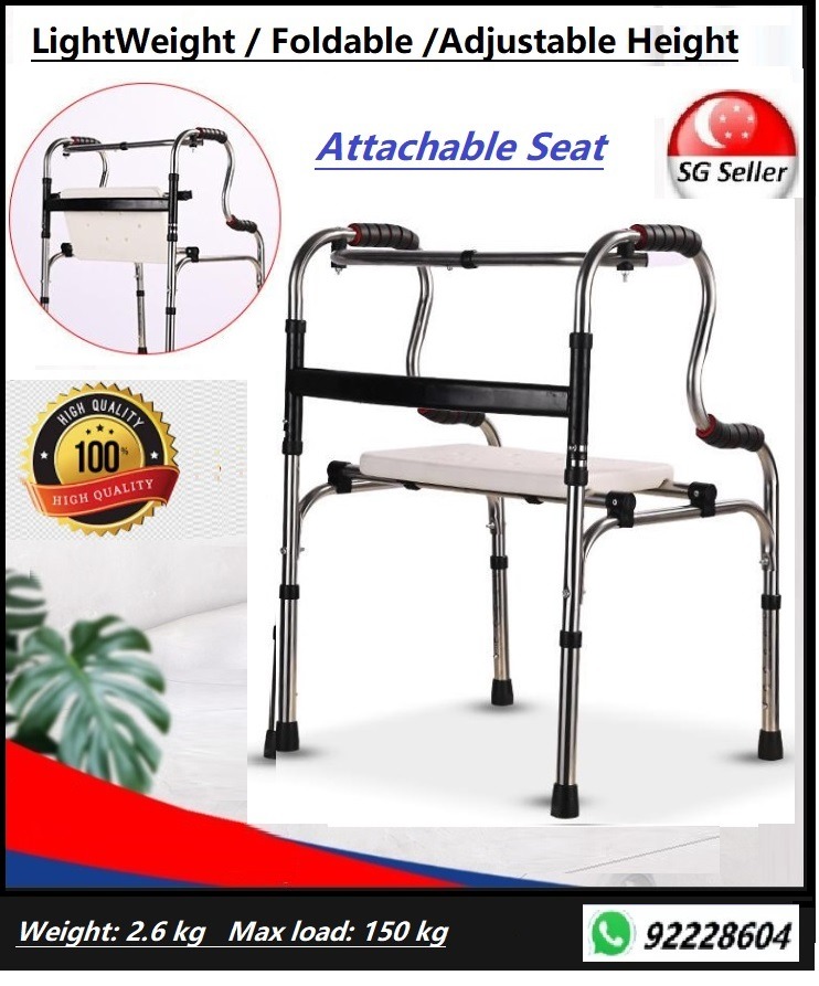 Dual Support Lightweight Walker Walking Aid Frame with Seat for Elderly and Adult Disabled ...