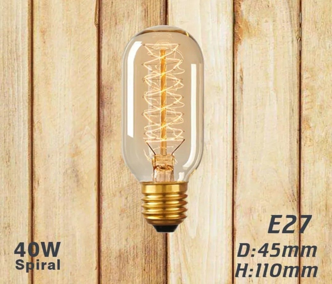 Edison tungsten filament bulb, Furniture & Home Living, Lighting & Fans ...