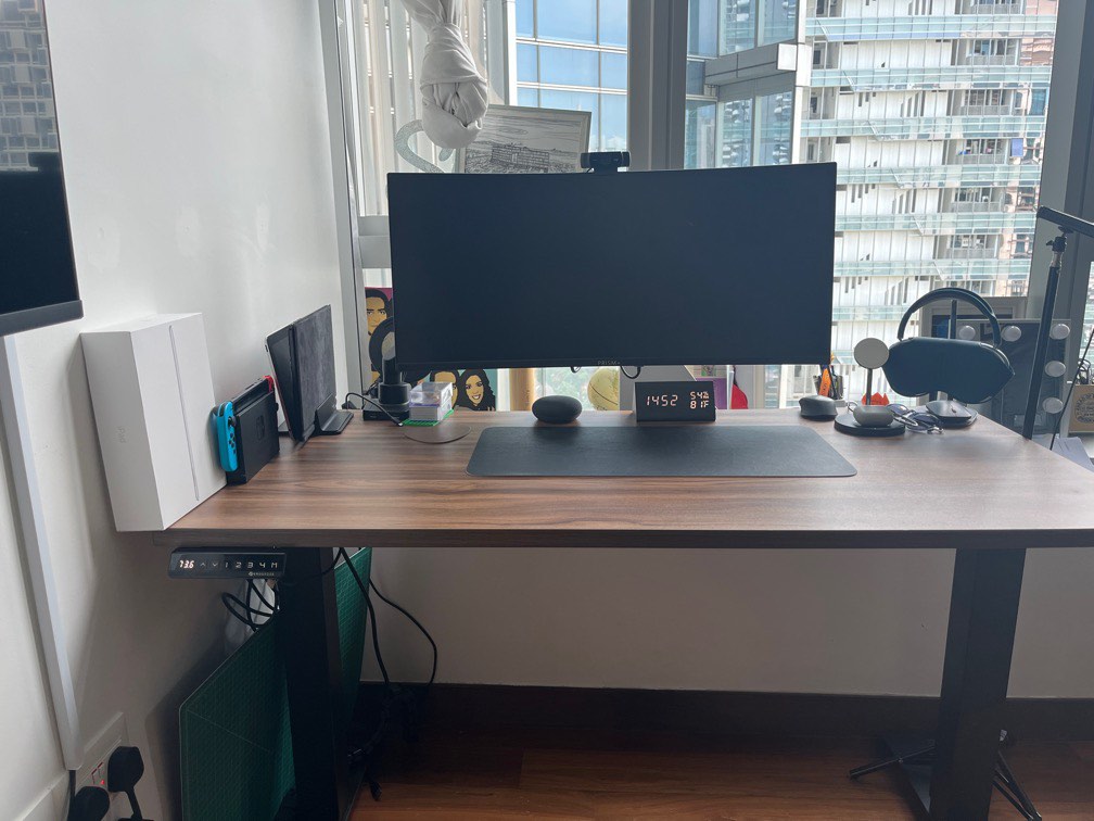 Ergotune Amp desk walnut, Furniture & Home Living, Furniture, Tables ...