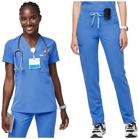 FIGS Scrubs in Capri Blue on Carousell
