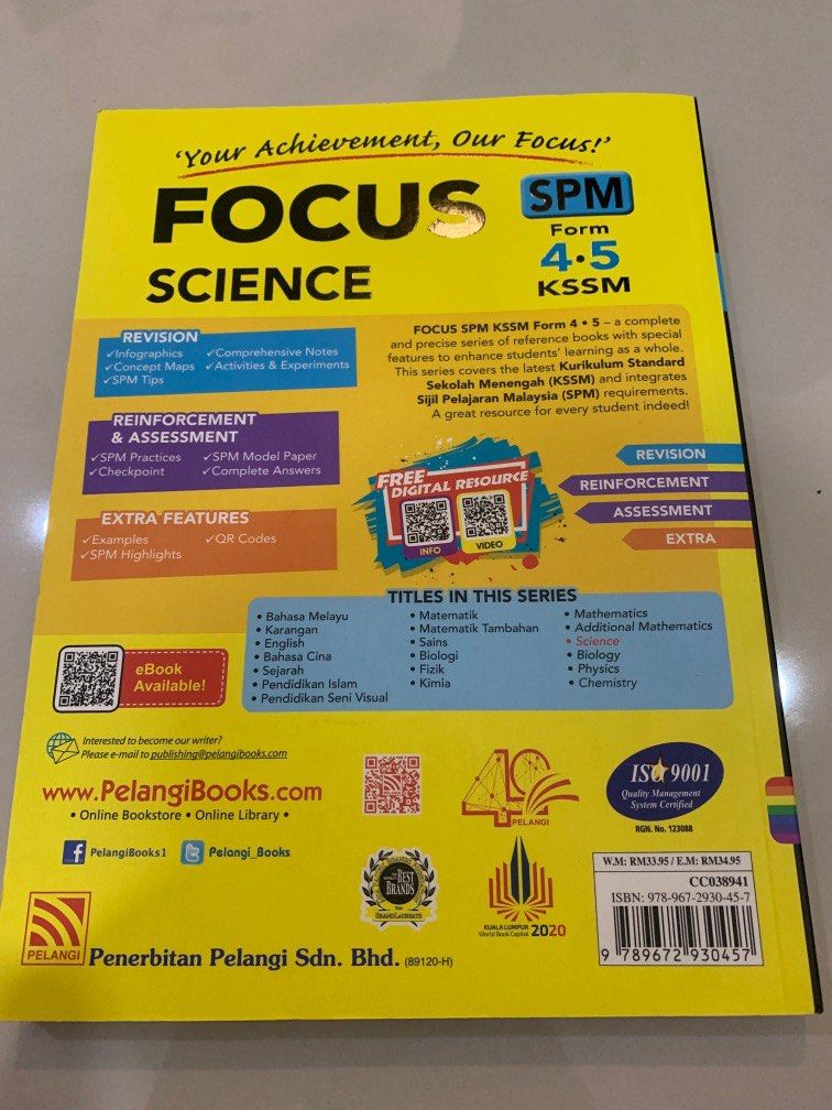 Focus Science Form 4&5 KSSM, Hobbies & Toys, Books & Magazines, Textbooks on Carousell