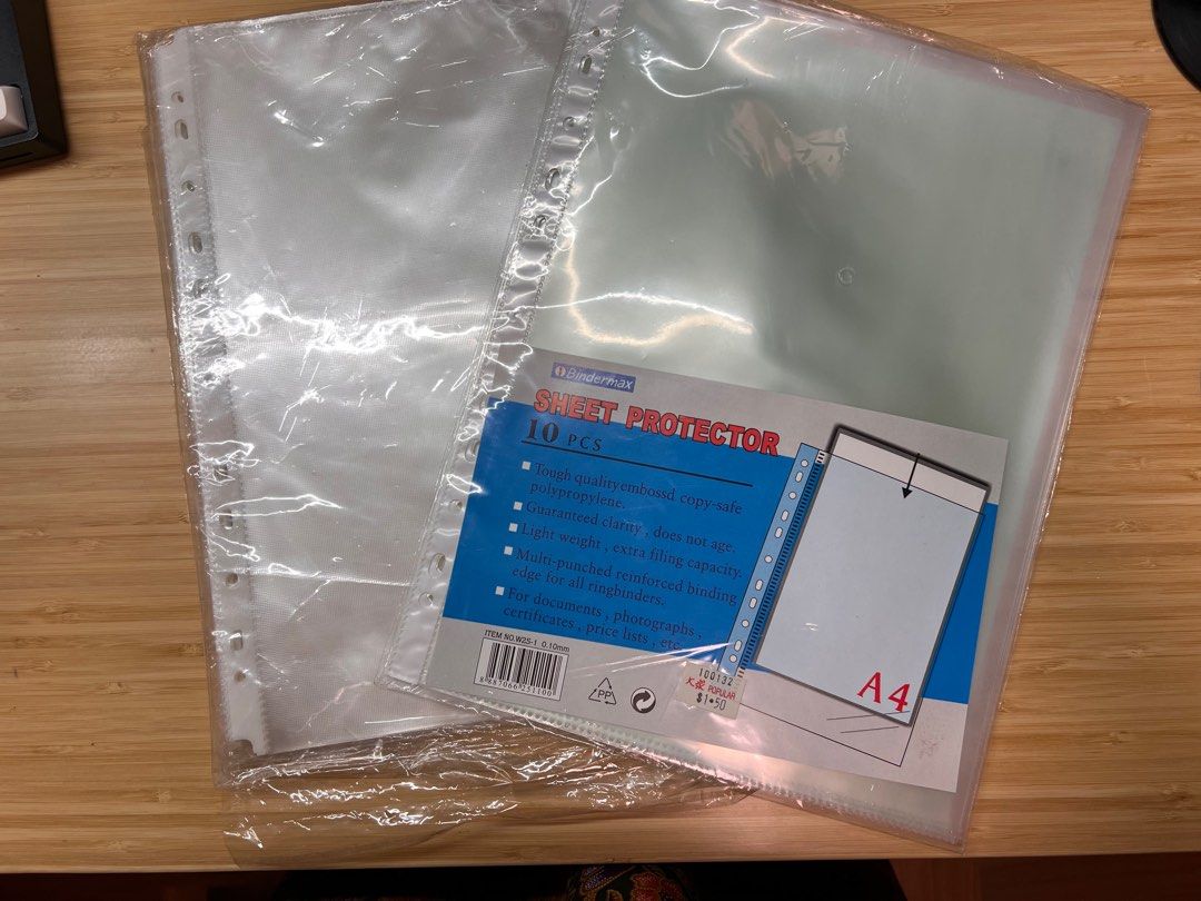 Folder: sheet protector A4, Hobbies & Toys, Stationery & Craft ...