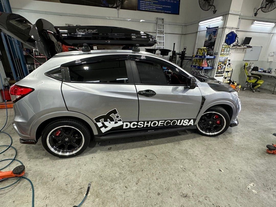 Full Black Honda HRV 2013~2020 side step (side skirt replacement), Car ...