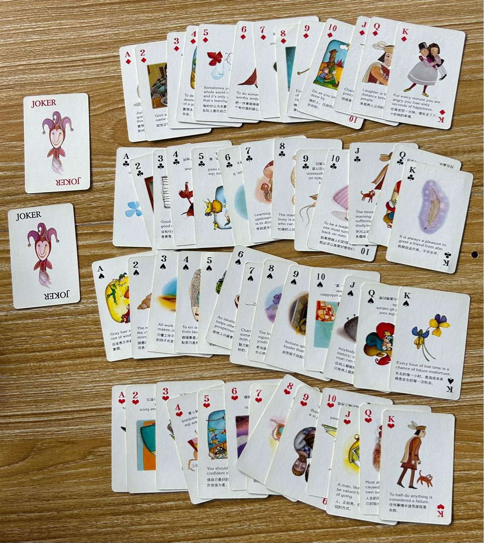 Fun and educational playing cards - with words of wisdom and life facts ...