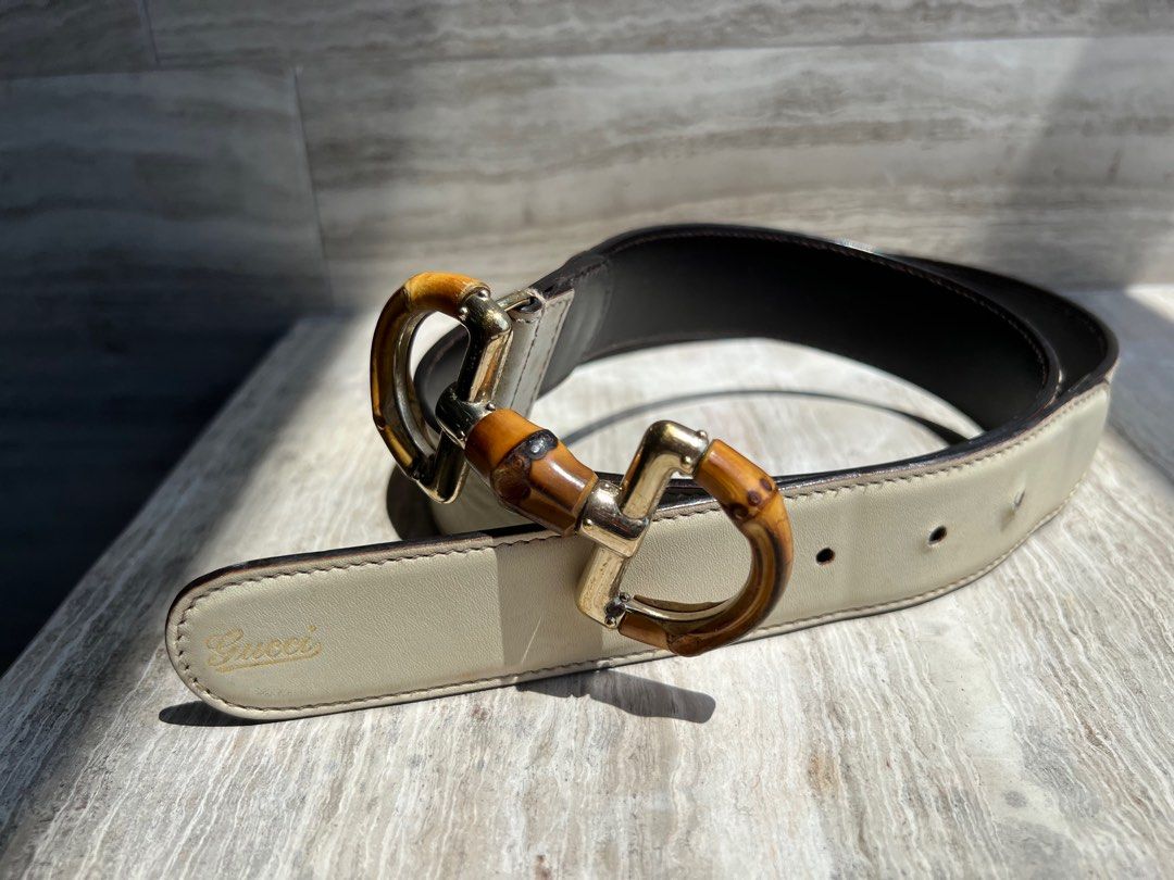 Gucci belt white, Luxury, Accessories on Carousell