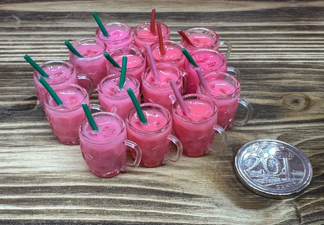 Handmade Miniature Bandung Rose Syrup Milk drink, Iced Bandung ...
