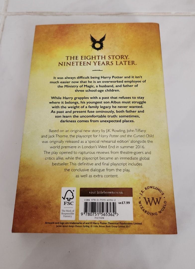 Harry Potter and The Cursed Child - Part 1 & 2 Playscript (ENGLISH ORI ...