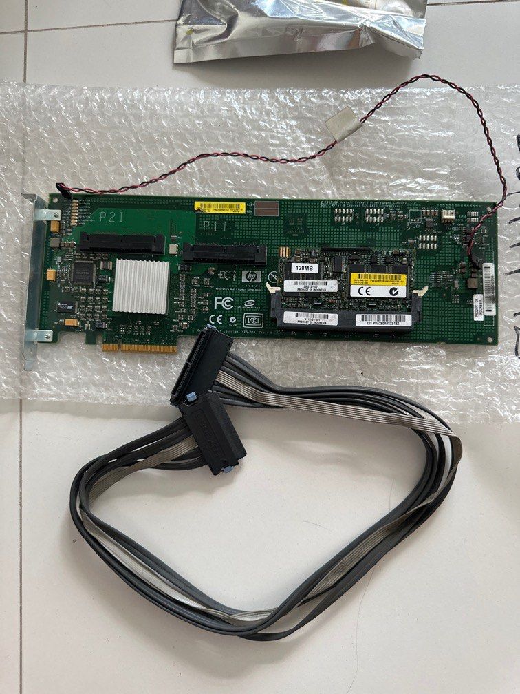 HP enterprise E200 SAS smart array 8 channel Raid controller with cable and 128mb cache ...