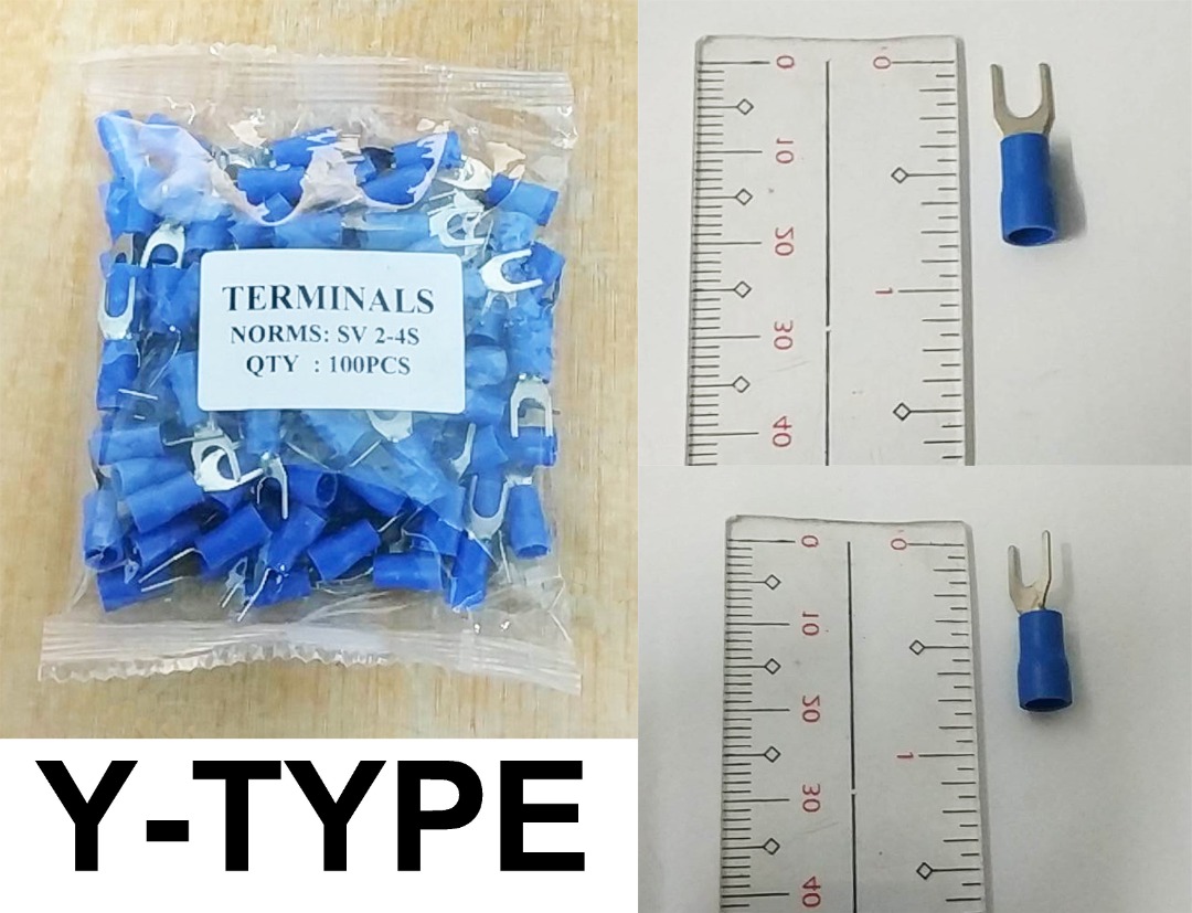 INSULATED TERMINAL LUG 16-14 AWG ( SV 2-4S ) V2-4Y BLUE FORK TYPE SV 2 ...